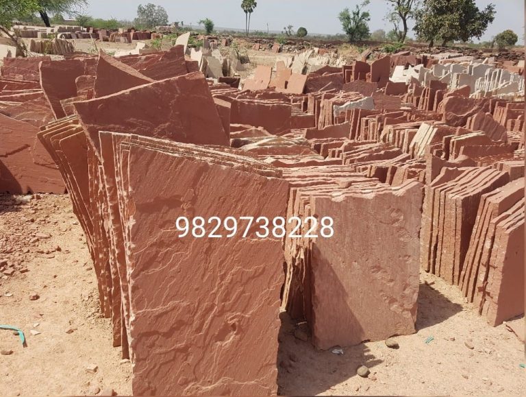 Red sandstone price - 45/-sq.ft. Slab size thickness-20-30mm