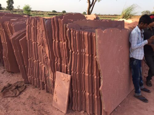 Red sandstone price - 45/-sq.ft. Slab size thickness-20-30mm