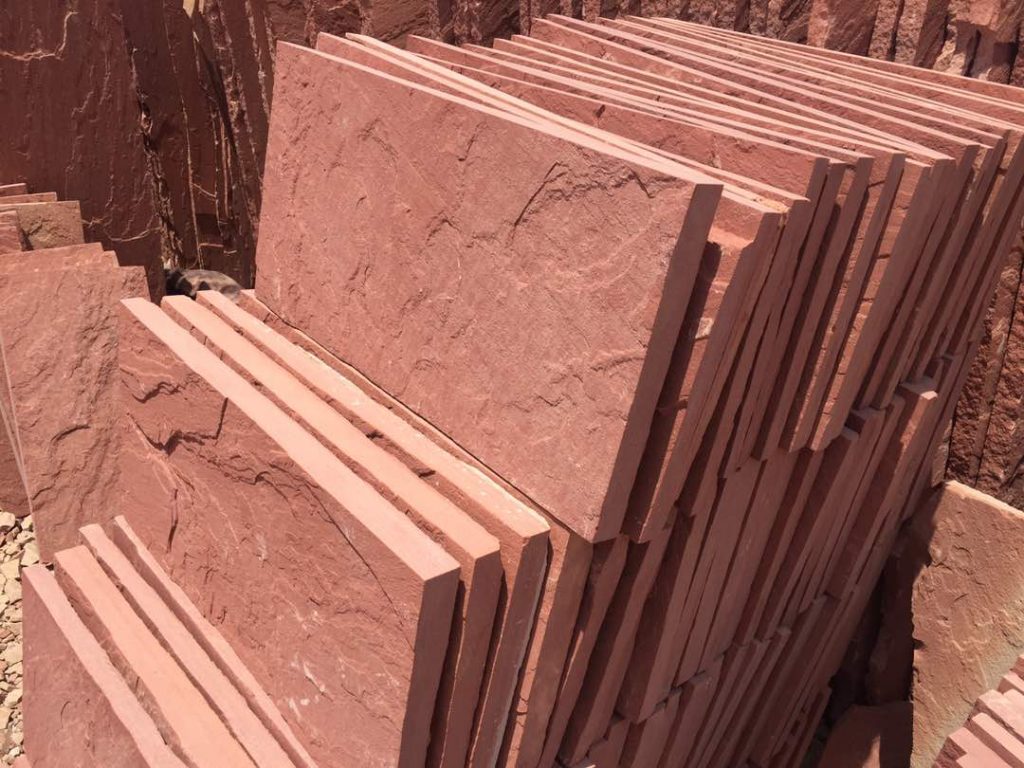 Red sandstone price - 45/-sq.ft. Slab size thickness-20-30mm