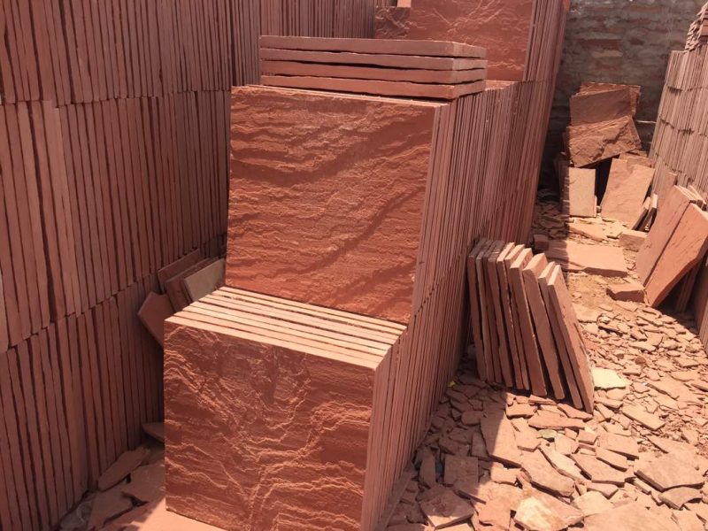 Red sandstone price - 45/-sq.ft. Slab size thickness-20-30mm