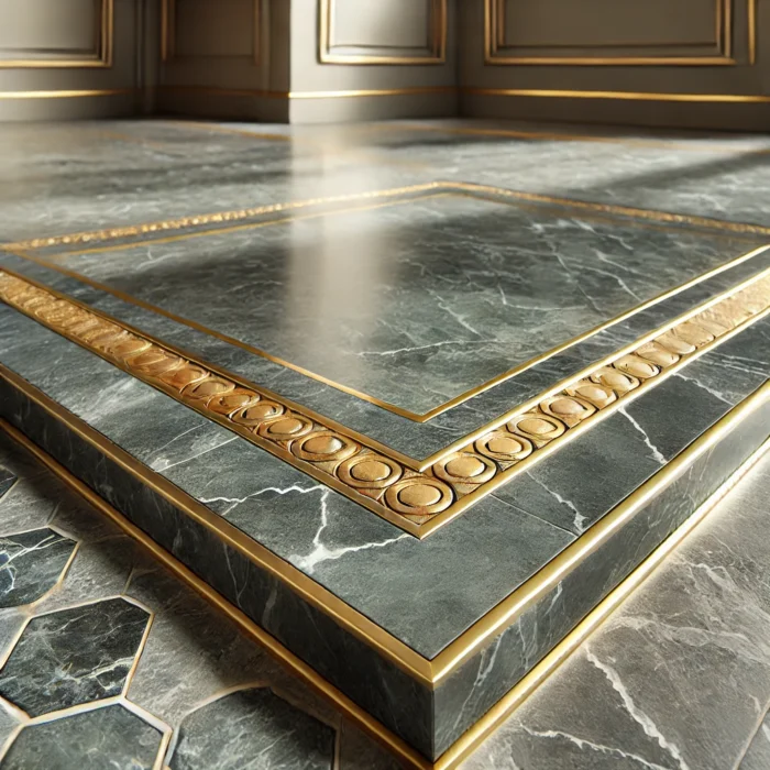 Kota Stone with Brass Inlay Floor Tiles: Elegant & Durable Flooring ...